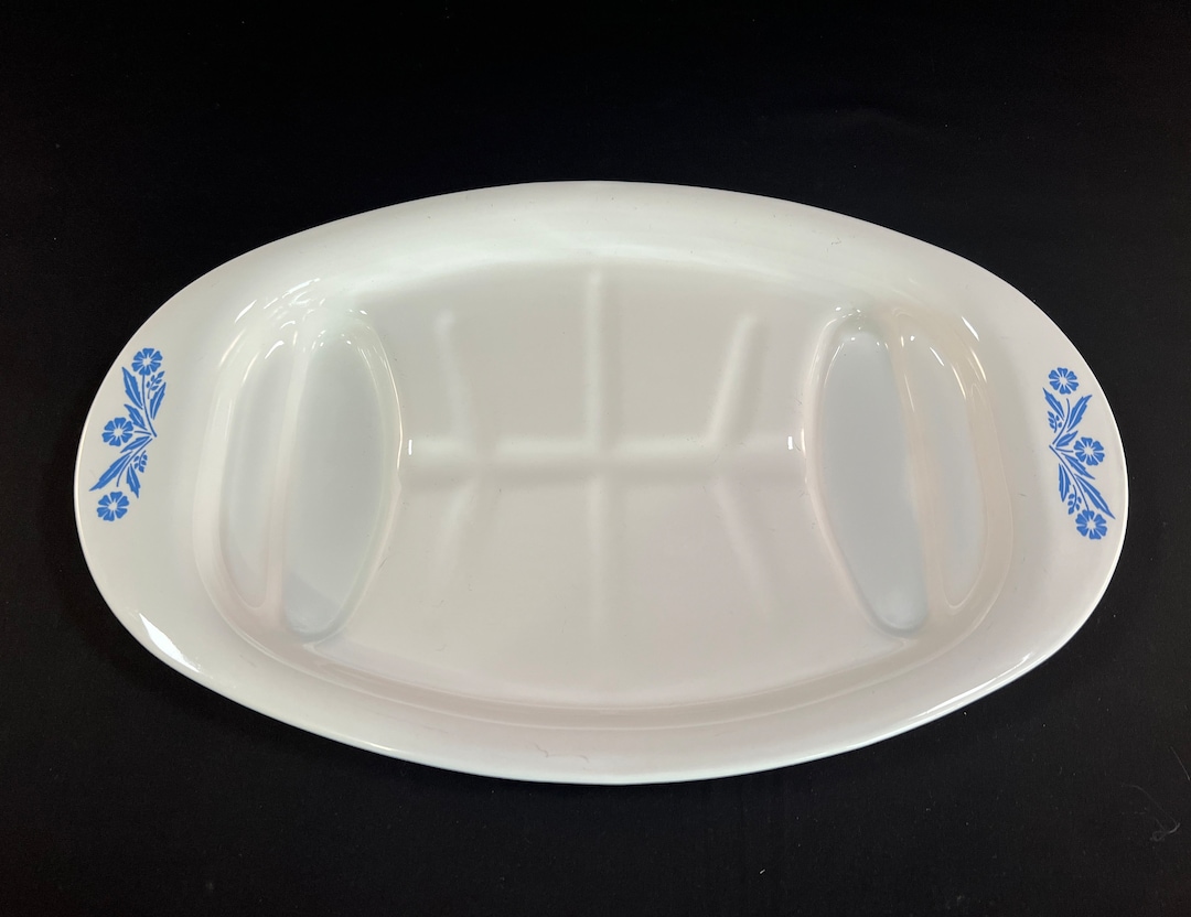Corning Ware Cornflower Fish Platter, Meat Platter, Oblong Corning Ware ...