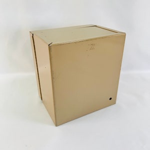 Vintage Harold Square Light Brown Metal Box, Recipe Box, Trinket Box ...