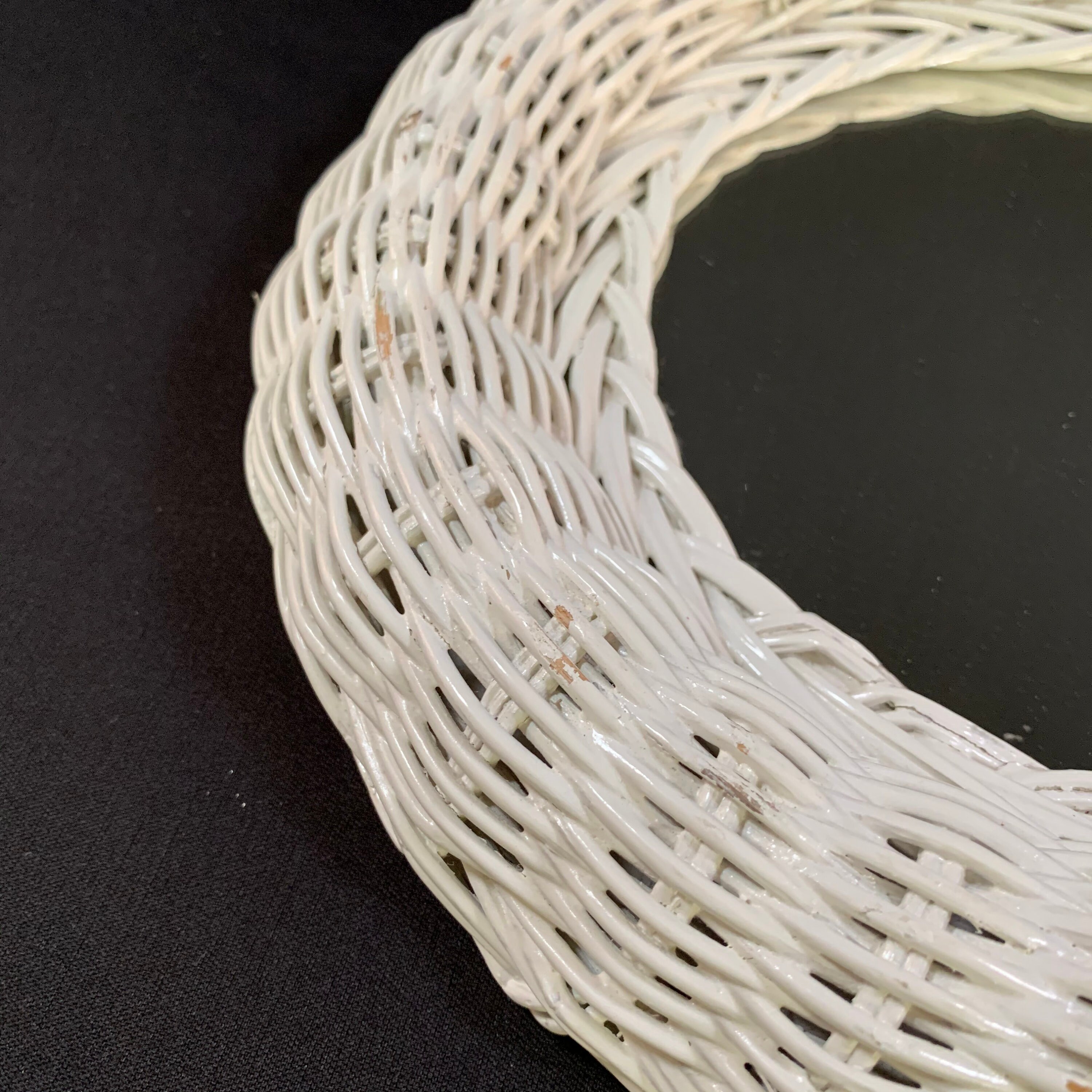 Shabby Chic White Wicker Oval Wall Mirror Wicker Not Plastic | Etsy