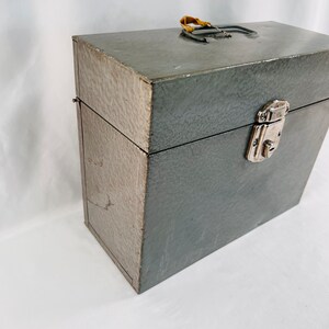 Metal Box With Key by Excelsior, Rustic Condition, Grey Storage Box ...