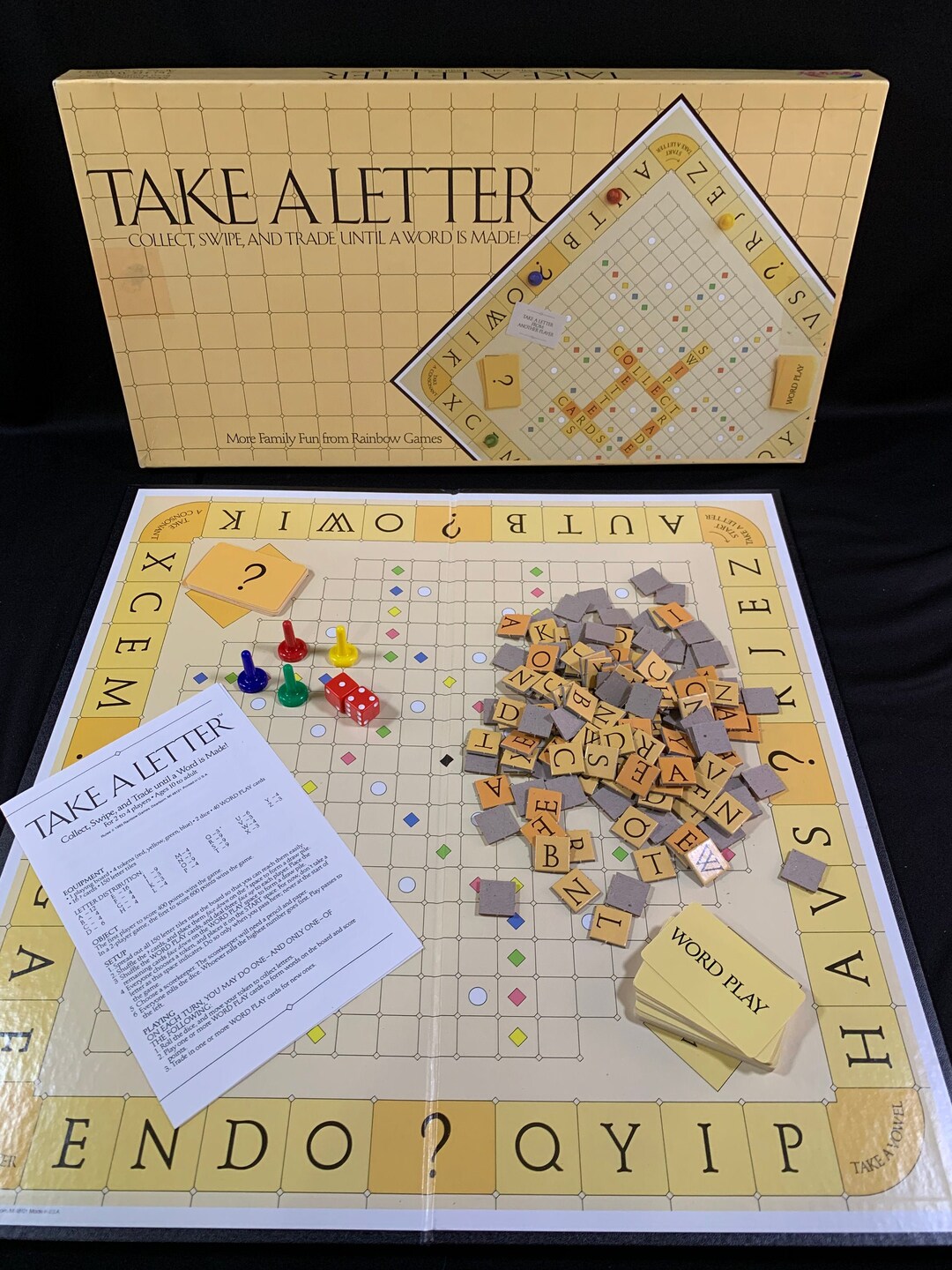 Vintage 1985 Take A Letter Board Game, Collect, Swipe and Trade Until a ...