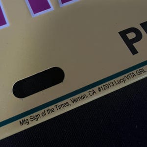 1990's I Love Lucy License Plate Sign, vita Grl Great Like New ...