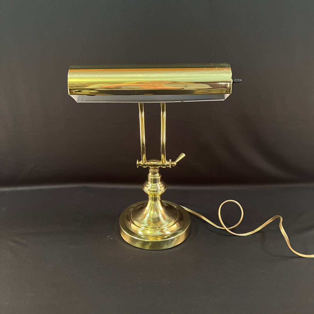 Brass Adjustable Desk Lamp, Movable Arm and Shade, Vintage Brass Desk ...