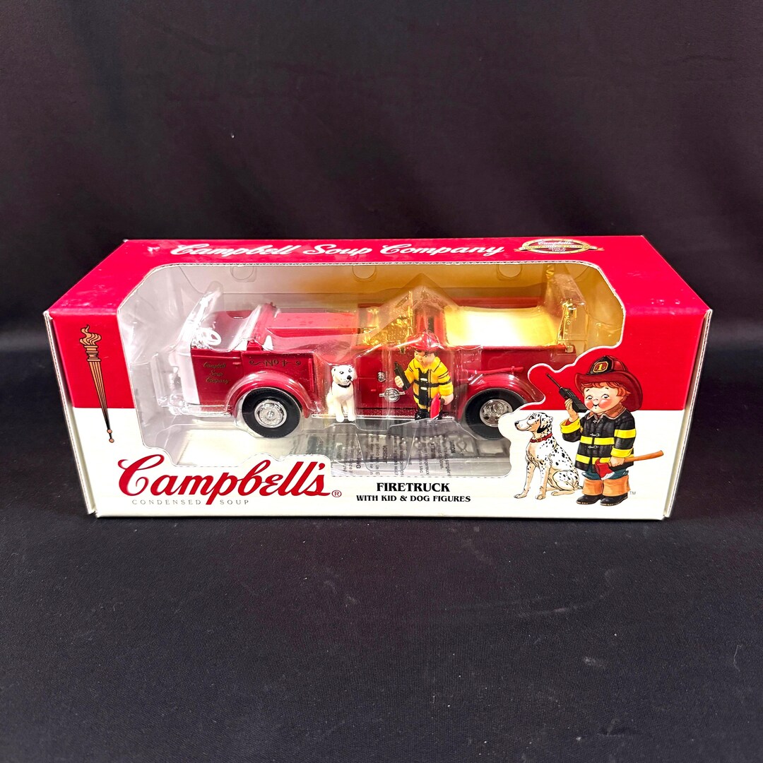 New/vintage 1996 Campbell Firetruck With Kid and Dog Figures, Campbell ...