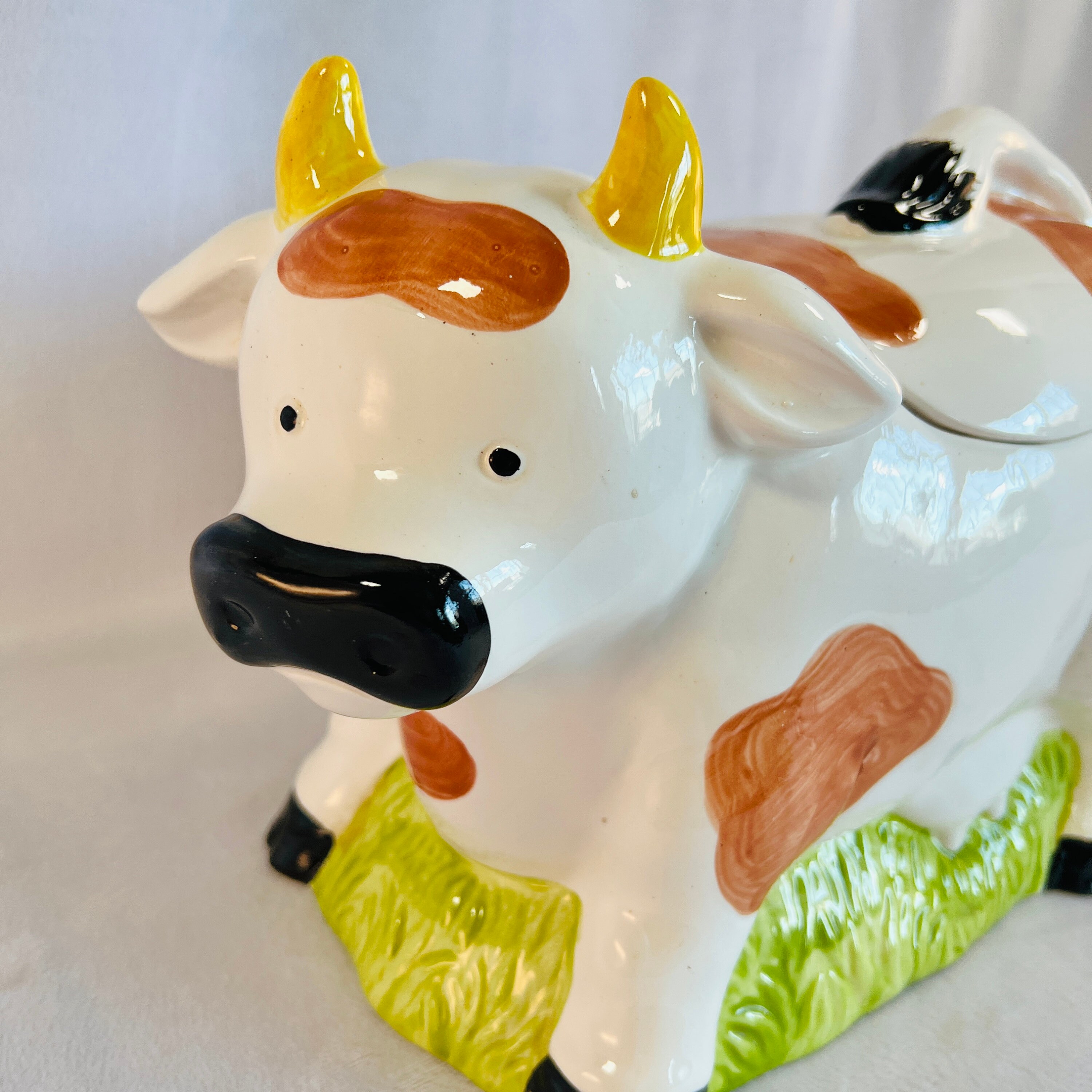 Vintage Cow Cookie Jar Brown Spotted Adorable Sweet Moo Cow - Etsy