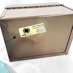 Vintage Metal File Box, Recipe Box, Hunt Manufacturing Co. Lit-ning ...