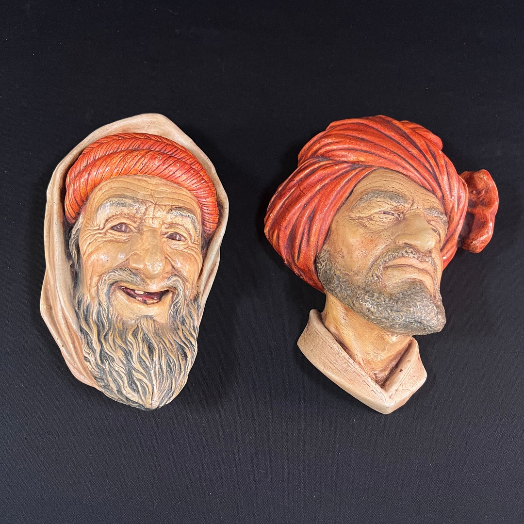 2 Vintage Middle Eastern Men's Chalk Heads in Good Used Condition - Etsy