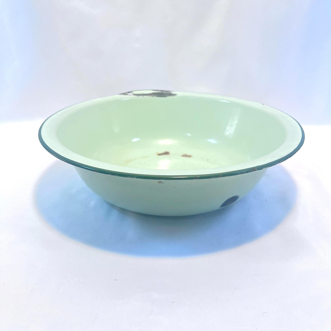 Large Enamelware Bowl 12-1/2" X 3-1/2", Great Collectible Piece, Unique ...