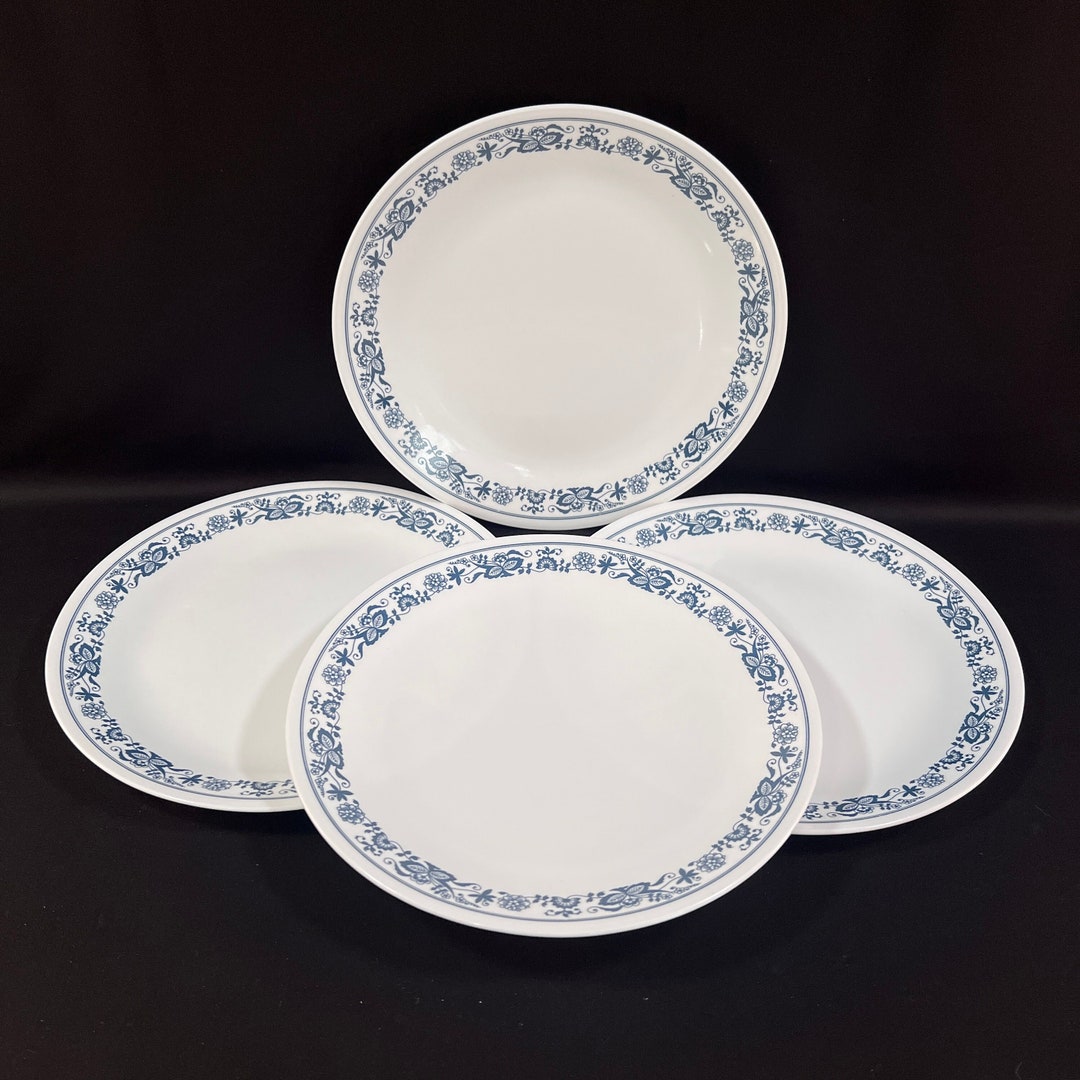 4 Dinner Plates, Old Town Corelle Dinner Plates 10" Diameter, Vintage ...