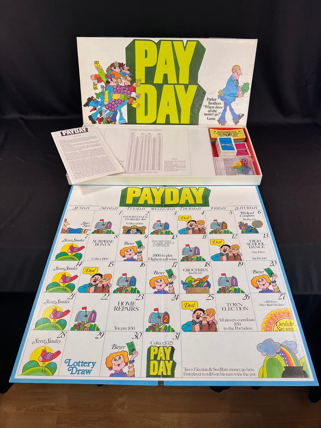 Vintage 1975 Pay Day Board Game, Complete, Hours of Fun, Retro Game ...