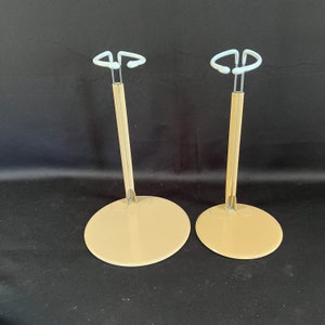 2 Metal Imsco Doll Stands, 2 Sizes Adjustable Metal Base Doll Stands ...