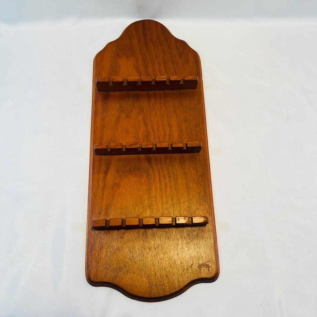 18 Slot Wood Spoon Rack, Collectible Spoon Rack, Wall Mount Spoon ...