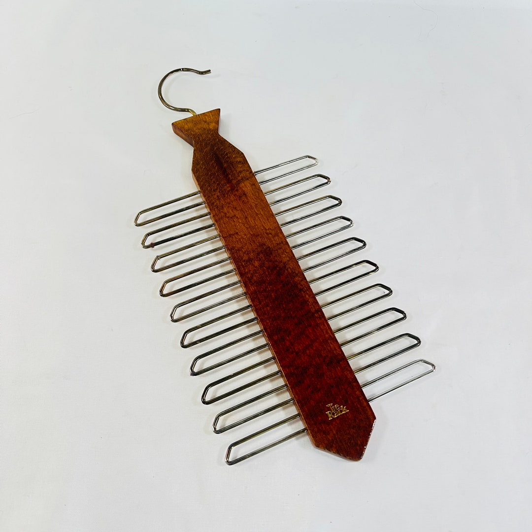 Tie Hanger Holds 20 Ties, Classic Sleek Design, 20 Slots Tie Rack, Wood ...