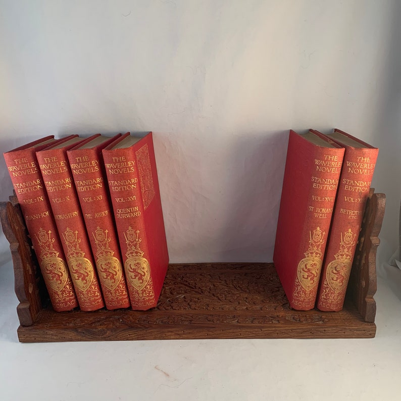 Vintage Solid Carved Wood Book Rack Collapsible for Storage | Etsy