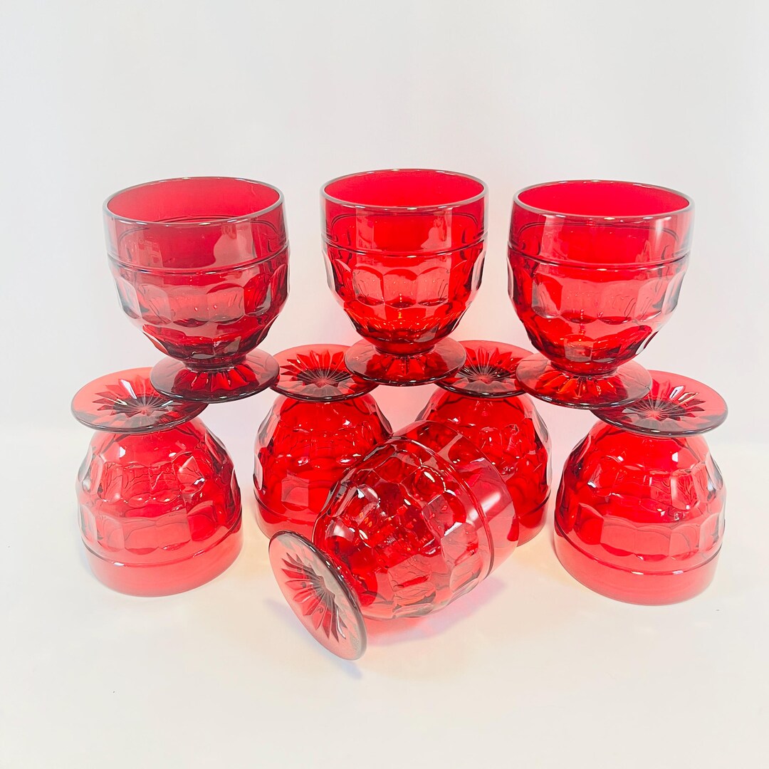 8 Viking Ruby Red Stemmed Glasses/dessert Dishes, Great for Special ...