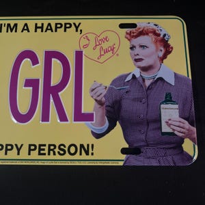 1990's I Love Lucy License Plate Sign, vita Grl Great Like New ...