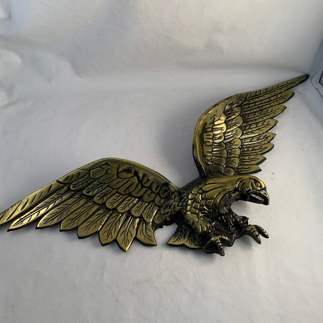 Large Cast Metal Bald Eagle in Flight, Wall Mount, Detailed Piece With ...