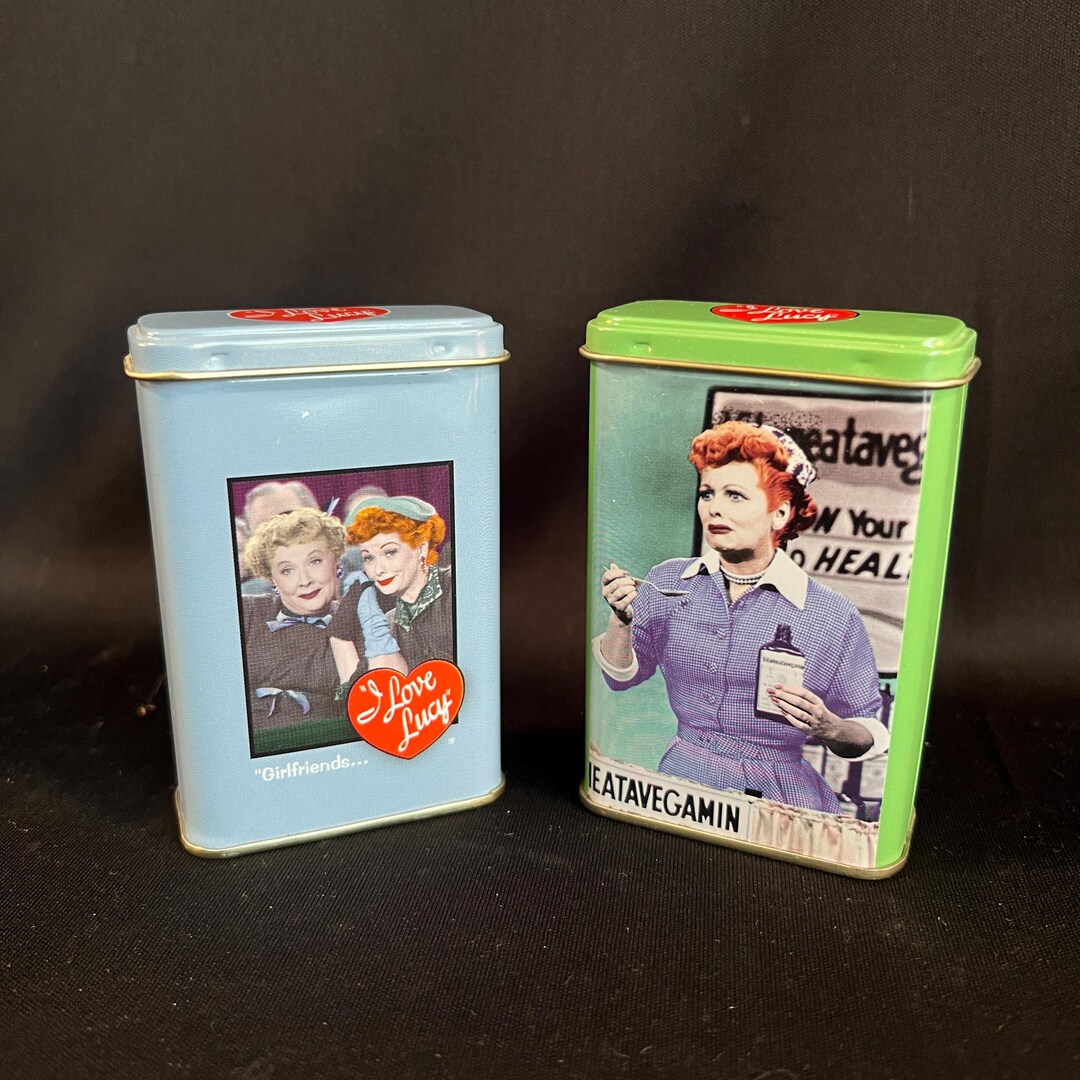 Set of Two 1990's I Love Lucy Tins, Flip Lids With I Love Lucy Episode ...