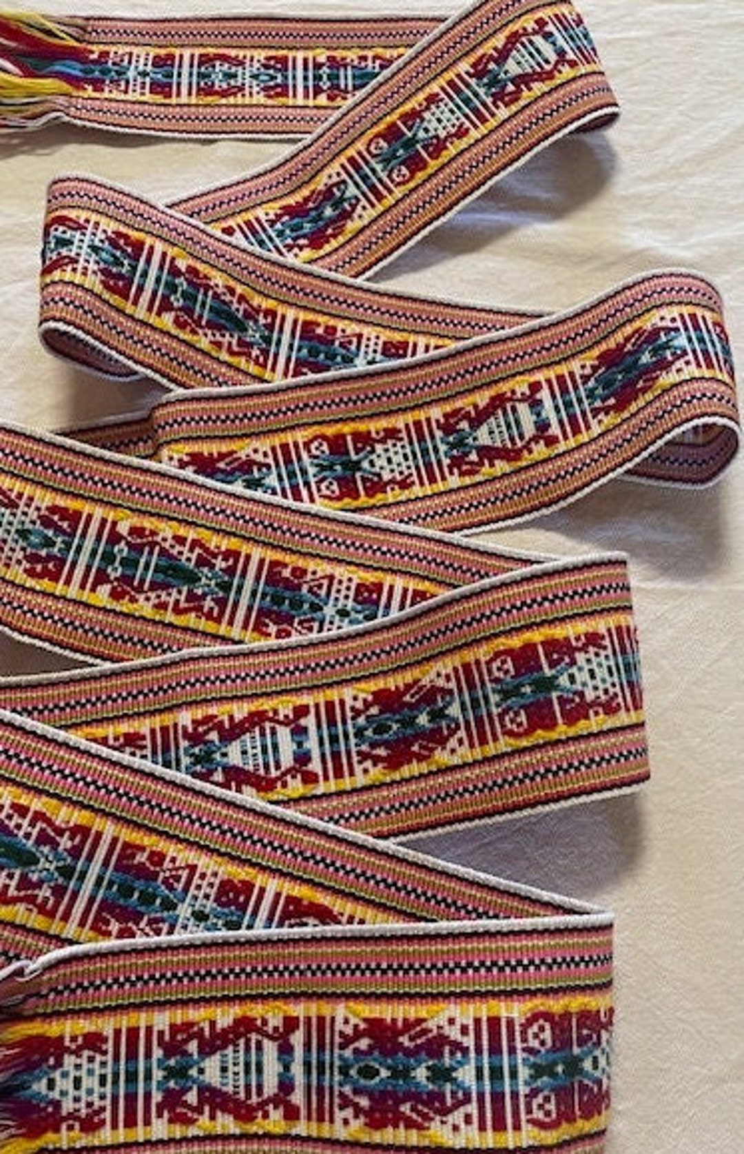 Ecuadorian Sash Belt/''hand Woven Sash/ Woven Ethnic Ribbon/ DIY Belt ...