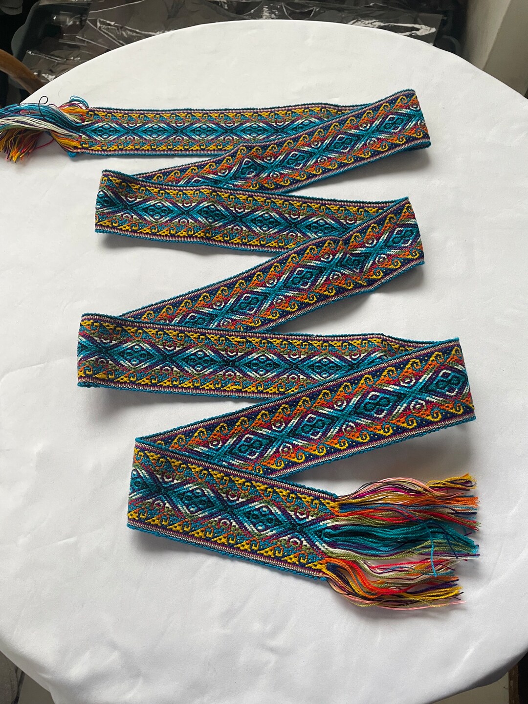 Ecuadorian Sash Belt/''hand Woven Sash/ Woven Ethnic Ribbon/ DIY Belt ...