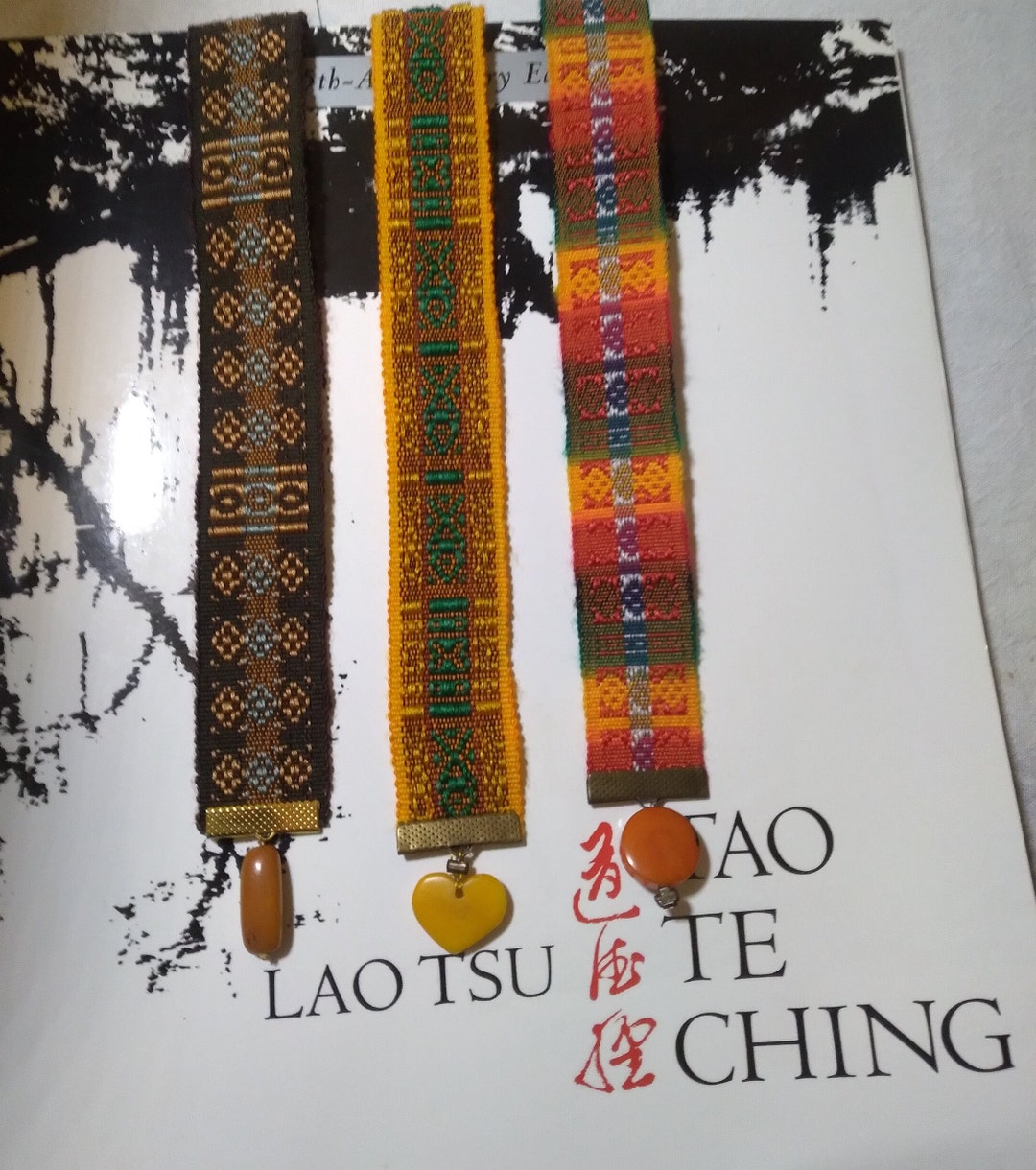 Set of Three Ethnic Woven Ribbon Bookmarks /ethnic Patterns Form ...
