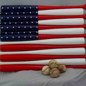 Rustic Baseball Bat American Flag Made With 30 Inch Bats - Etsy