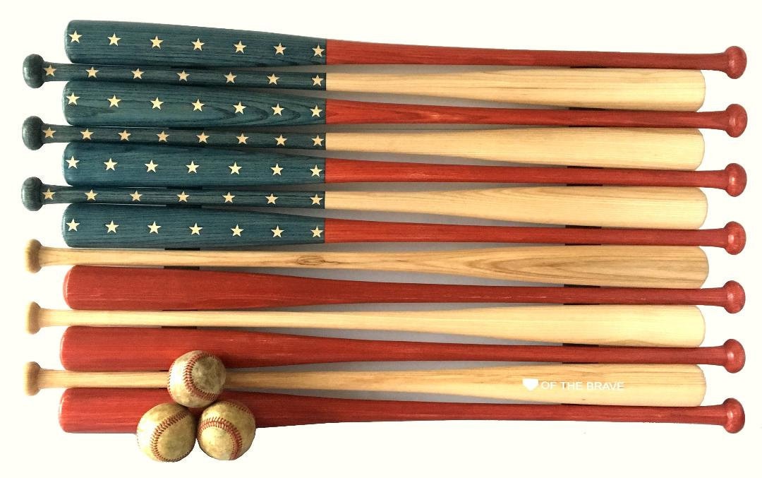 Rustic Baseball Bat American Flag. Made With 36 Inch Bats. Engraved ...