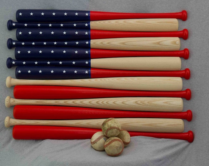 Wood Baseball Bat American Flag Made With 30 Inch Bats - Etsy