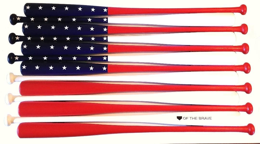 Baseball Bat American Flag. Made With 36 Inch Bats. Engraved With "home ...