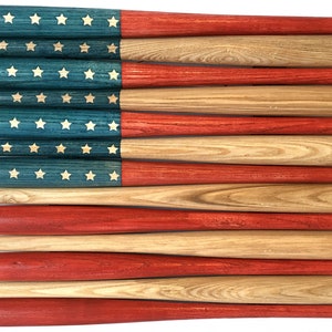 American Flag Made Out of 18 Inch Baseball Bats. Rustic / Aged ...