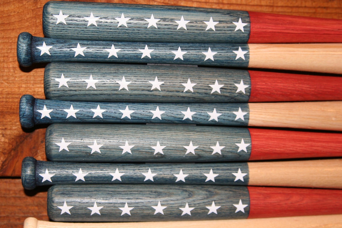 American flag made out of 18 inch baseball bats. Rustic / aged | Etsy