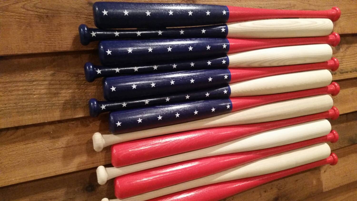 Wood Baseball Bat American Flag Made With 30 Inch Bats | Etsy