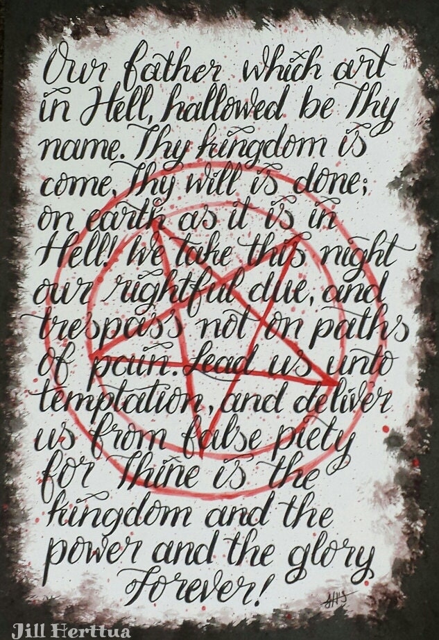 Satanic Prayer Print | Etsy