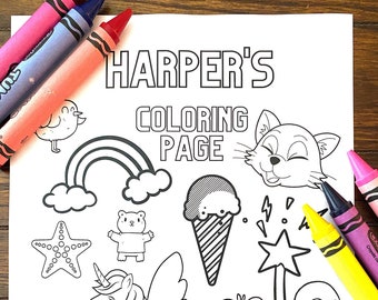 Digital Download Coloring Page Personalized Coloring Page | Etsy