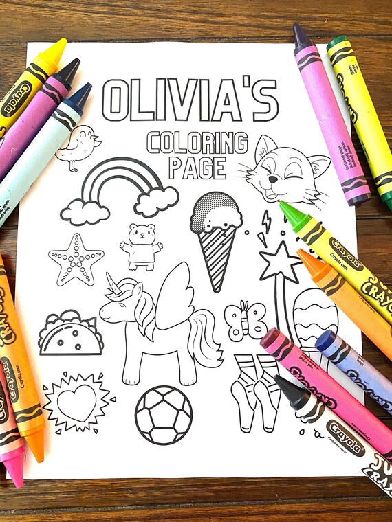 Digital Download Coloring Page Personalized Coloring Page | Etsy