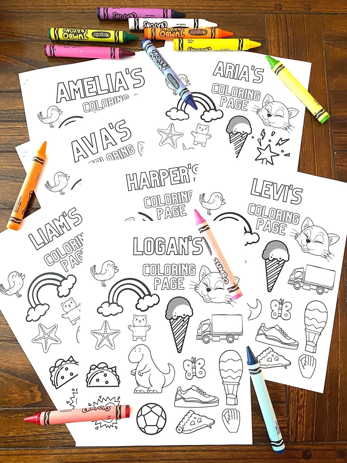 BUNDLE | Digital Download | Coloring Page | Personalized Coloring Page ...