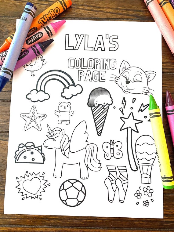 Digital Download Coloring Page Personalized Coloring Page | Etsy