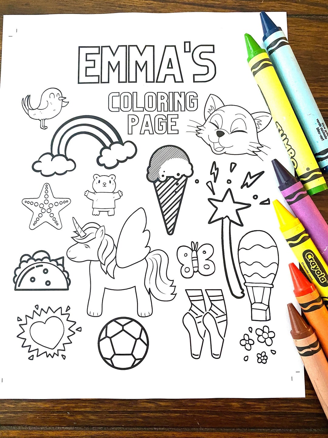 Digital Download | Coloring Page | Personalized Coloring Page ...