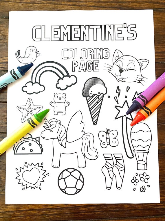 Digital Download Coloring Page Personalized Coloring Page - Etsy