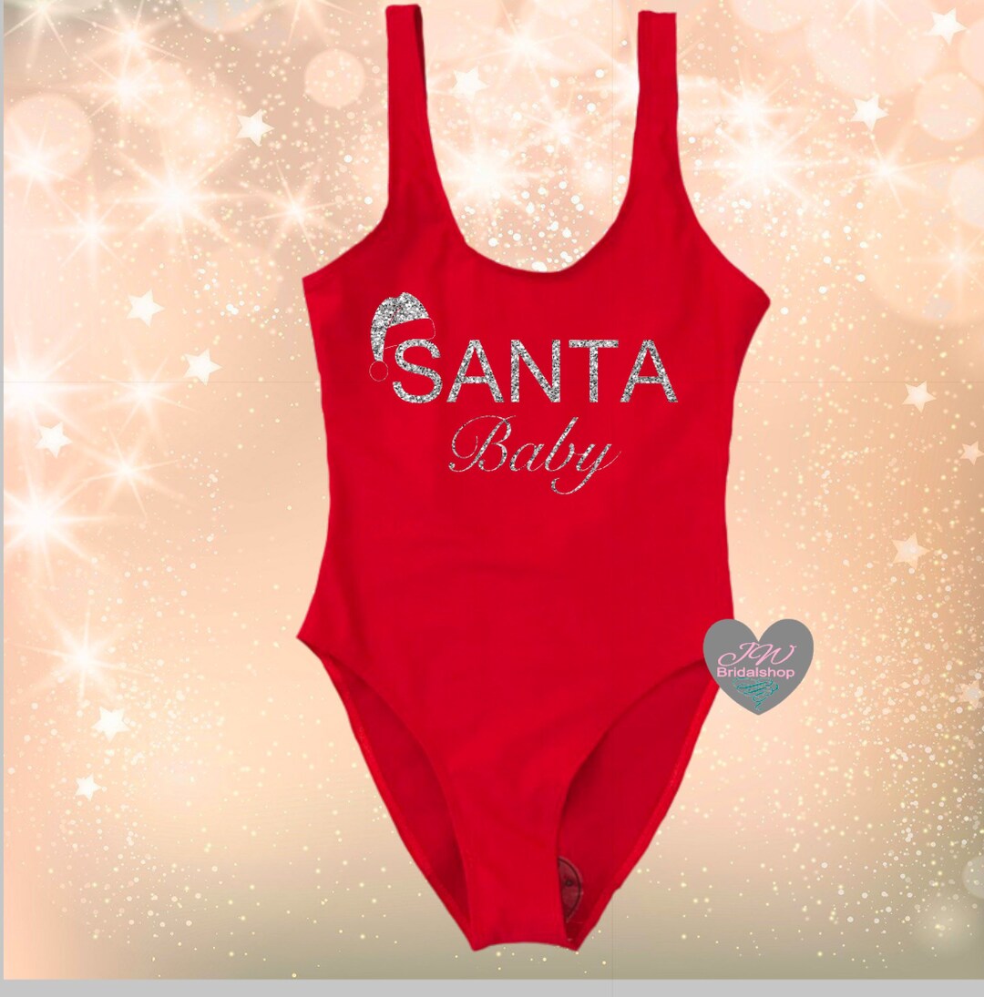Santa Baby Bathing Suits, Honeymoon Swimwear, Bridesmaid Gift, Maid of ...