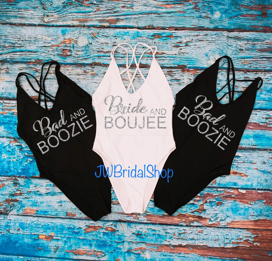 Bad and Boozie Swimsuit, Maid of Honor, Bachelorette Swim, Bride and ...
