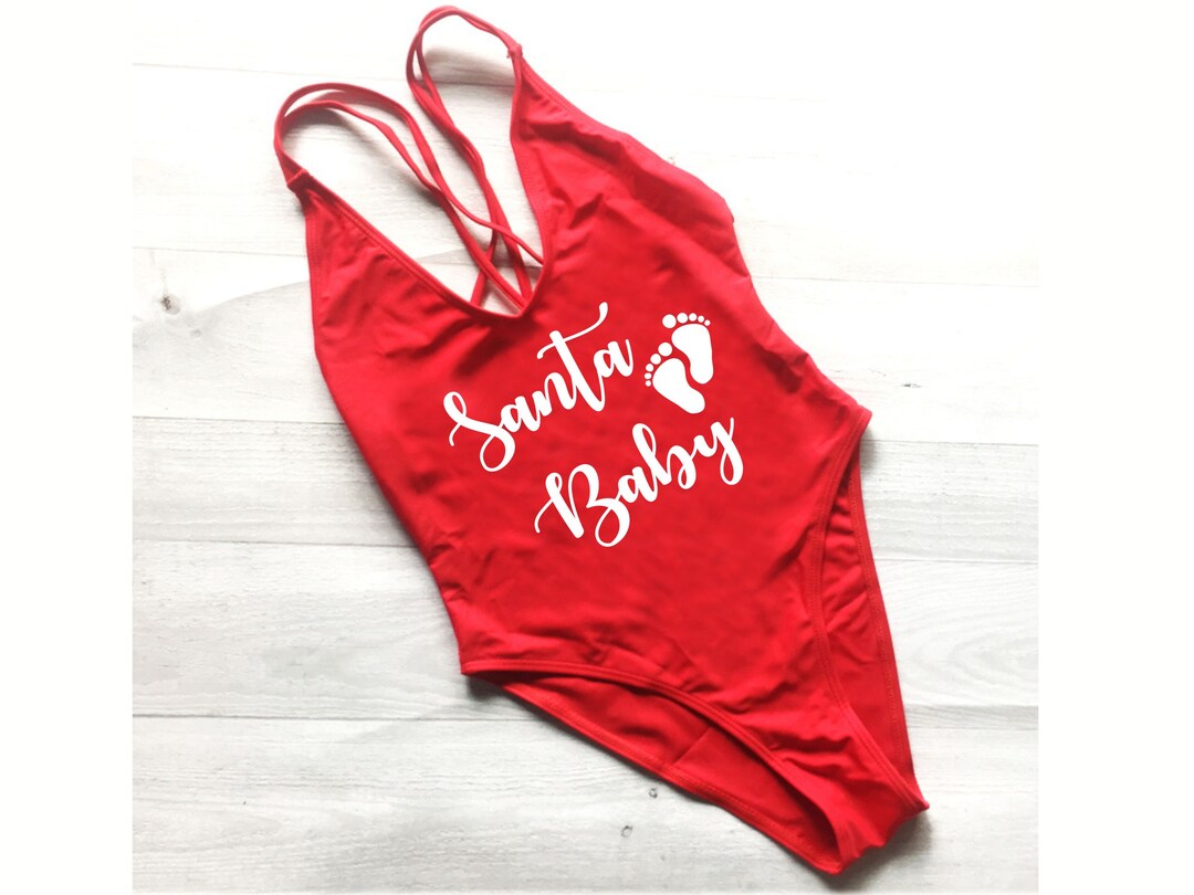 Santa Baby Swimsuit. Bachelorette Swim. Santa Baby Bathing Suits. Squad ...