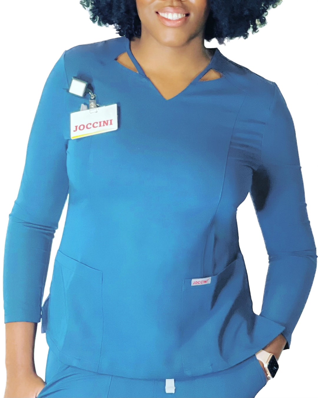 Ceil Blue Long Sleeve Scrub Set - Etsy