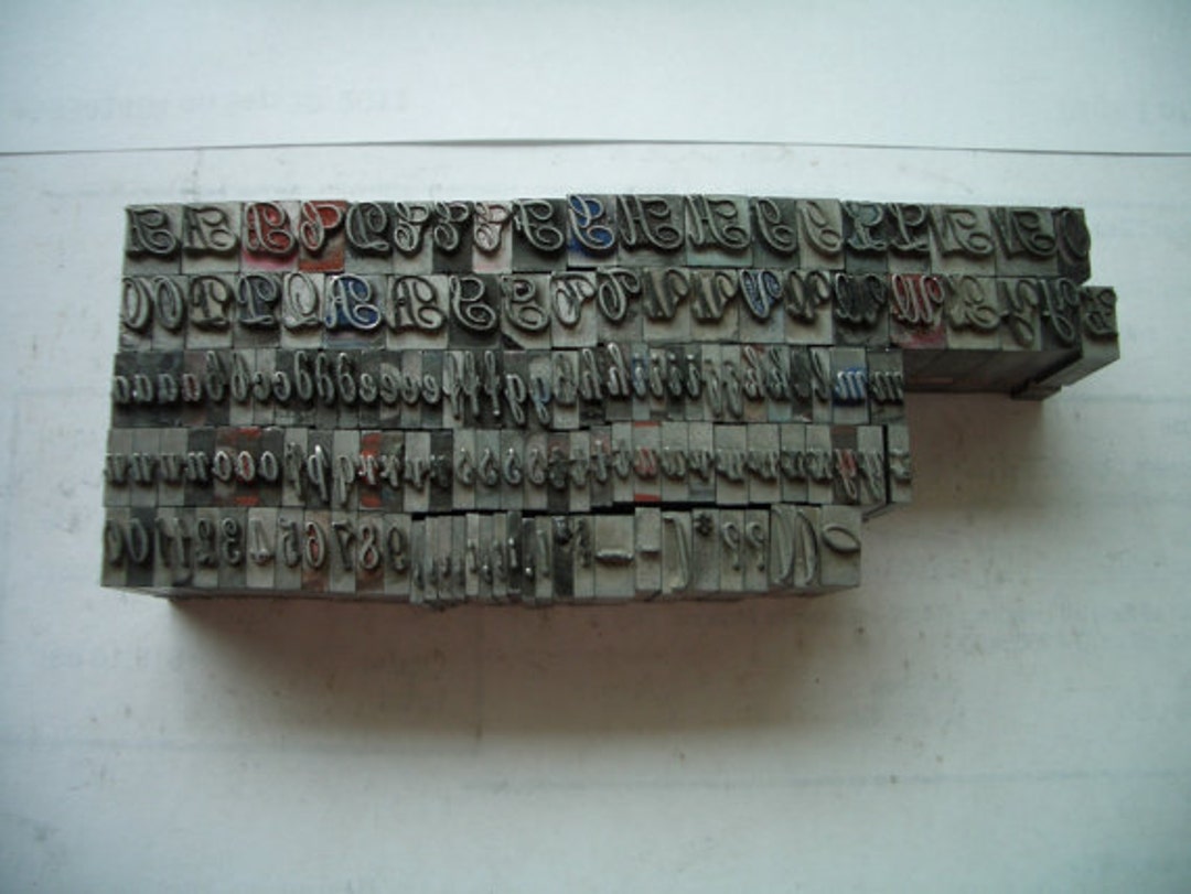 V6 24 Pt. INVITATION SCRIPT Fancy Letterpress Lot Almost All Inclusive ...