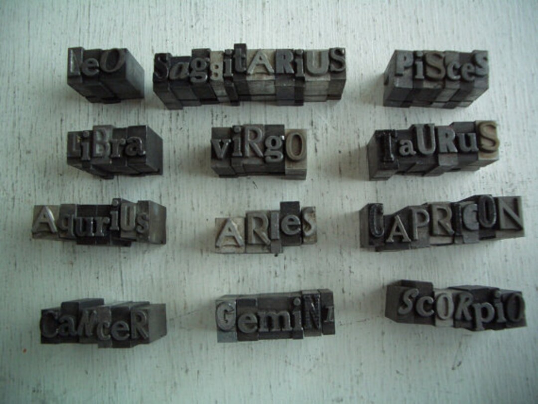 ASTROLOGICAL SIGNS Letterpress Set Super COOL - Etsy