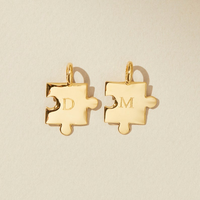 Puzzle Piece Necklace, Engraved Puzzle Charm, Friend Group Necklaces ...