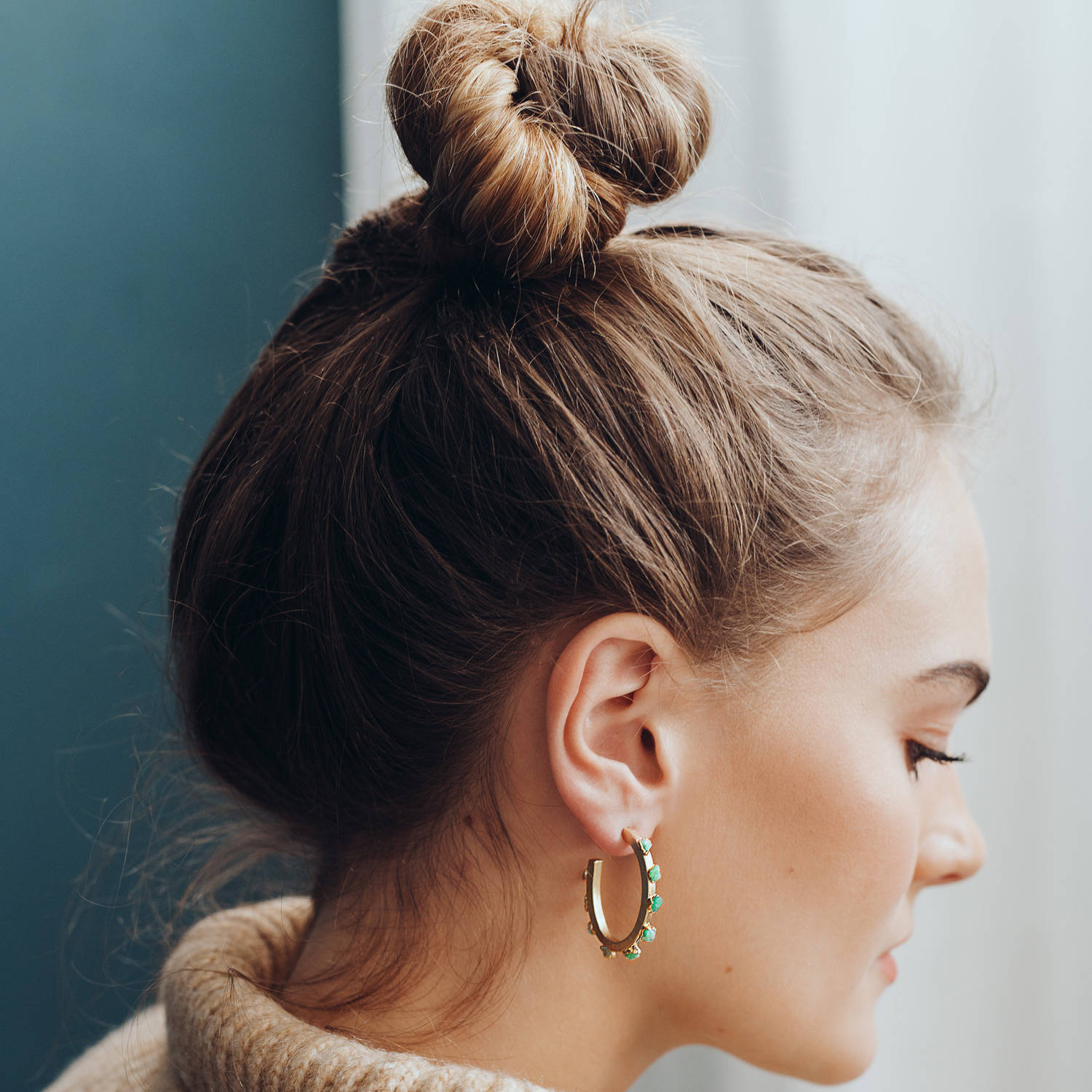 Emerald Hoops | Emerald Earrings | Raw Emerald Hoop Earrings | May ...