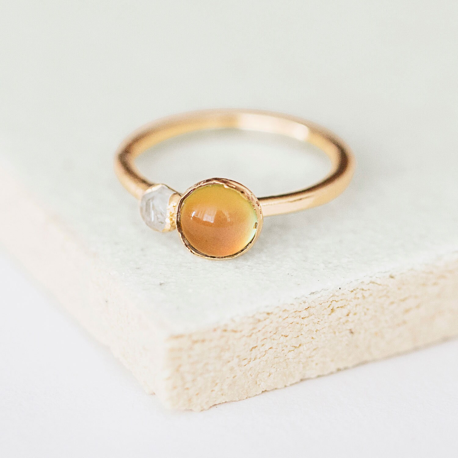 Mood Ring Diamond Accent Ring Best Friend Birthday Gift | Etsy