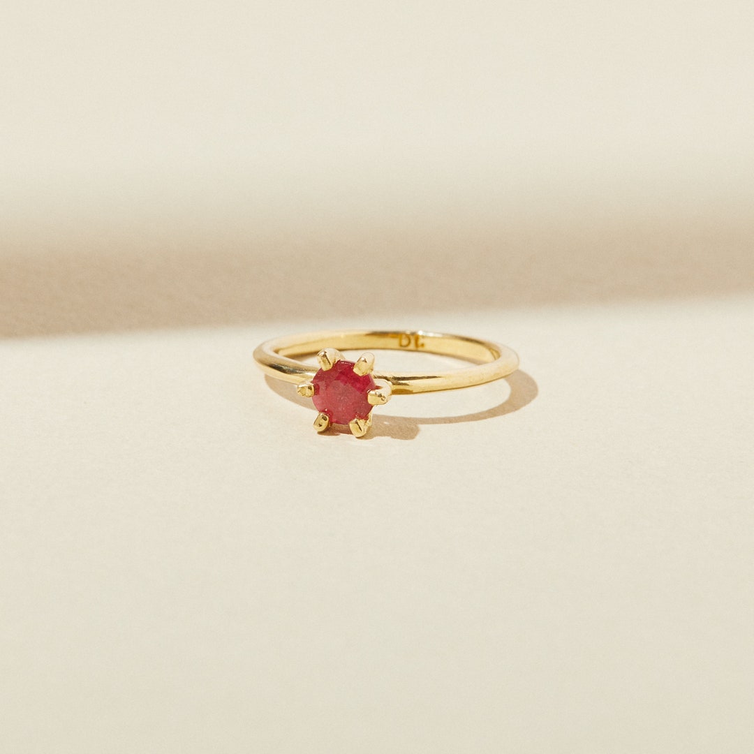 Ruby Ring, July Birthstone Ring, Ruby Birthstone Jewelry, Stackable ...