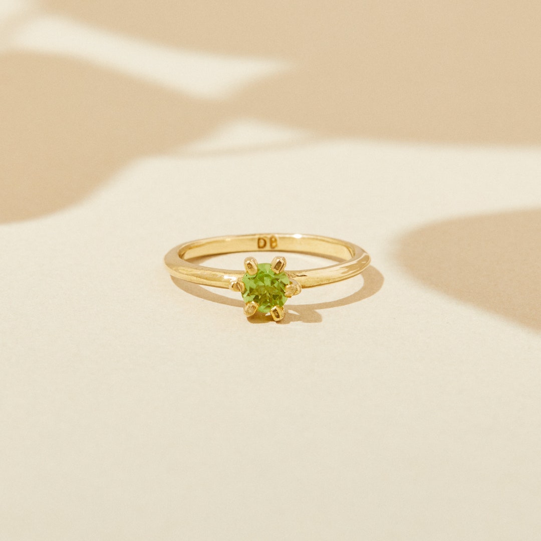 Peridot Ring, August Birthstone Stacking Ring, Peridot Birthstone ...